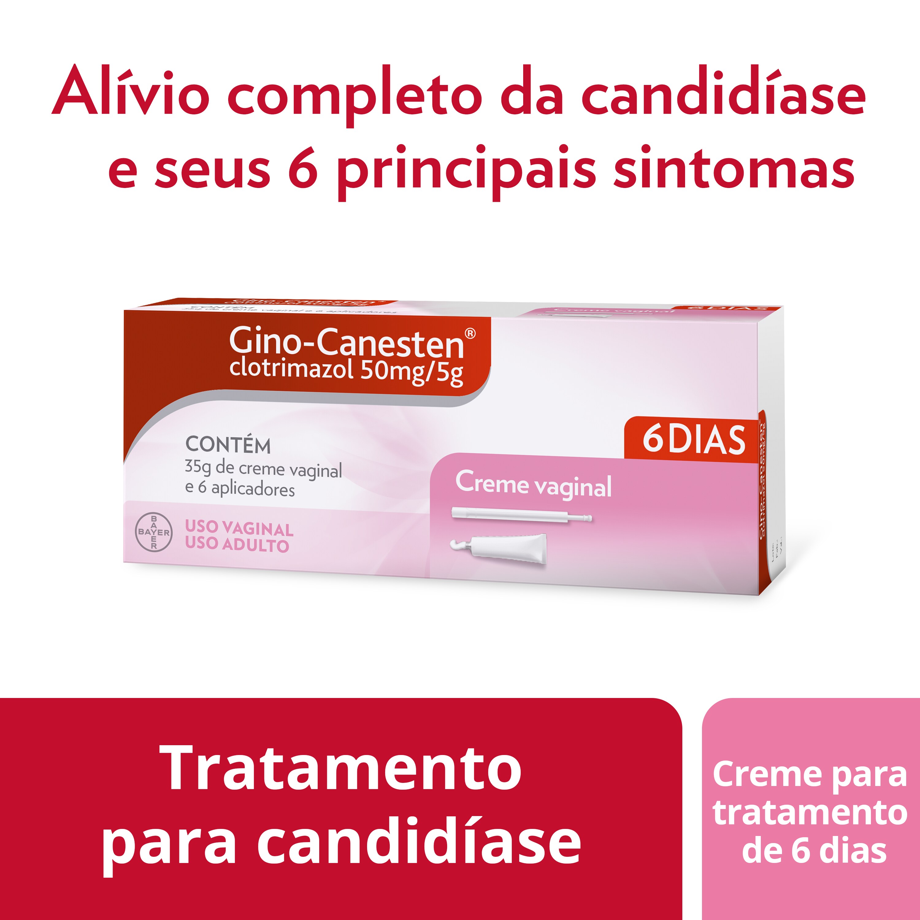 Creme vaginal interno de 6 dias para candidiase | Gino-Canesten®